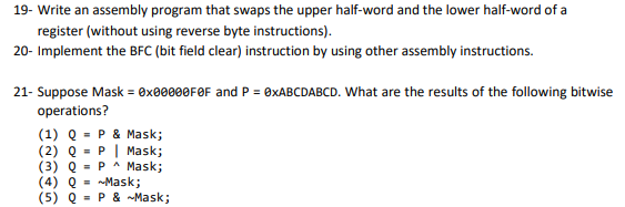 Solved 19 Write An Assembly Program That Swaps The Upper