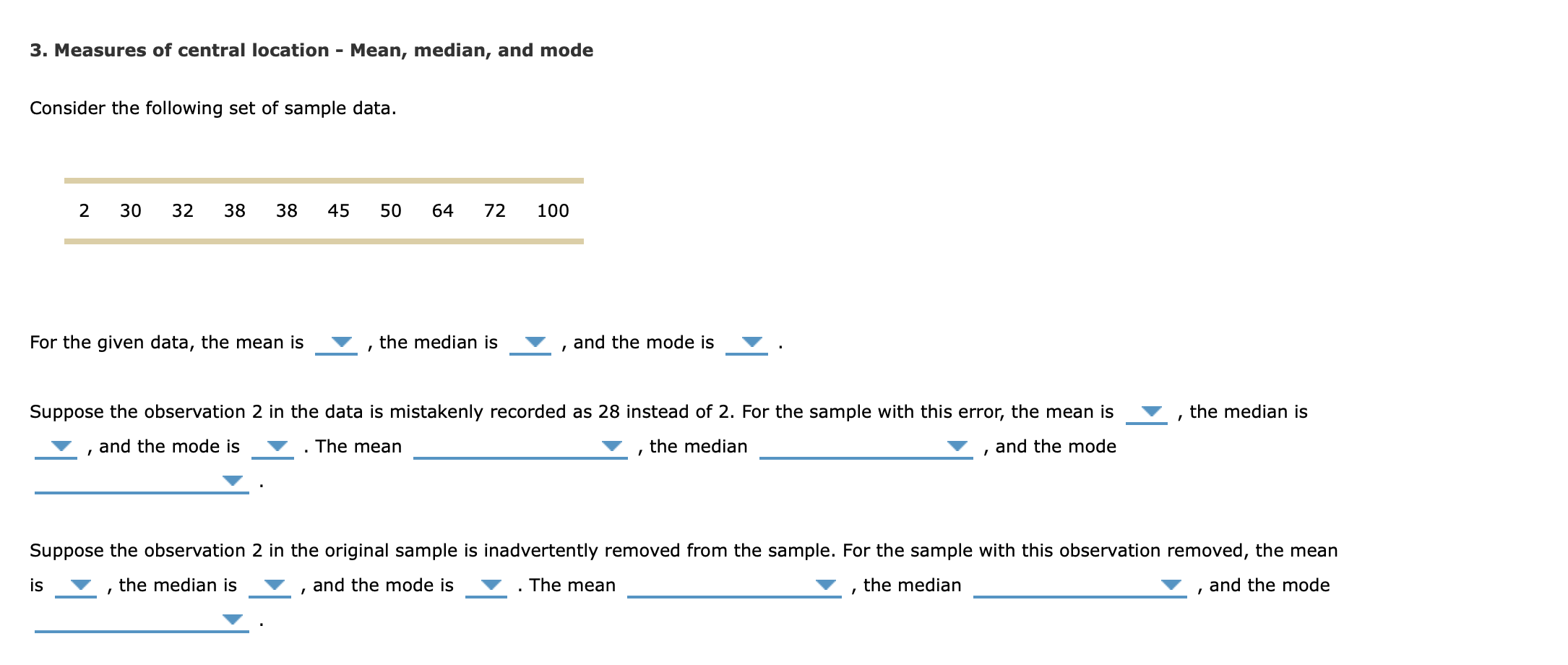 3. Measures of central location - Mean, median, and | Chegg.com