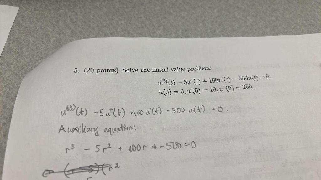 Solved 5. (20 points) Solve the initial value problem: | Chegg.com