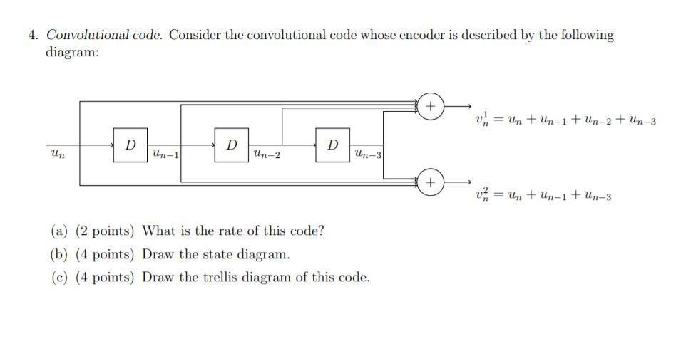 4. Convolutional code. Consider the convolutional | Chegg.com