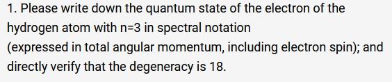 Solved 1. Please write down the quantum state of the | Chegg.com