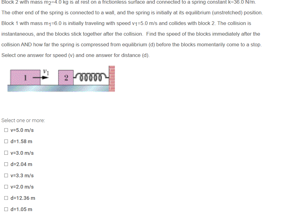 Solved Block 2 with mass m2=4.0 kg is at rest on a | Chegg.com