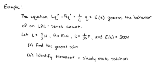 Solved Find the General Solution and identify the transient | Chegg.com