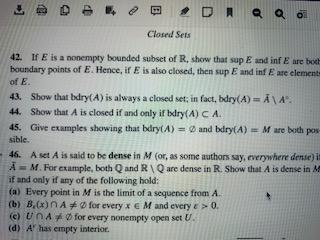 Solved 42. If E is a nonempty bounded subset of R, show that | Chegg.com