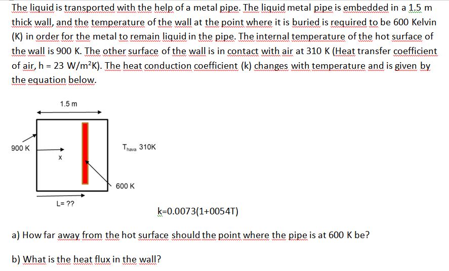 Solved The liquid is transported with the help of a metal | Chegg.com