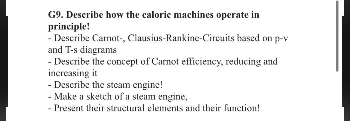 Solved G9. Describe how the caloric machines operate in | Chegg.com