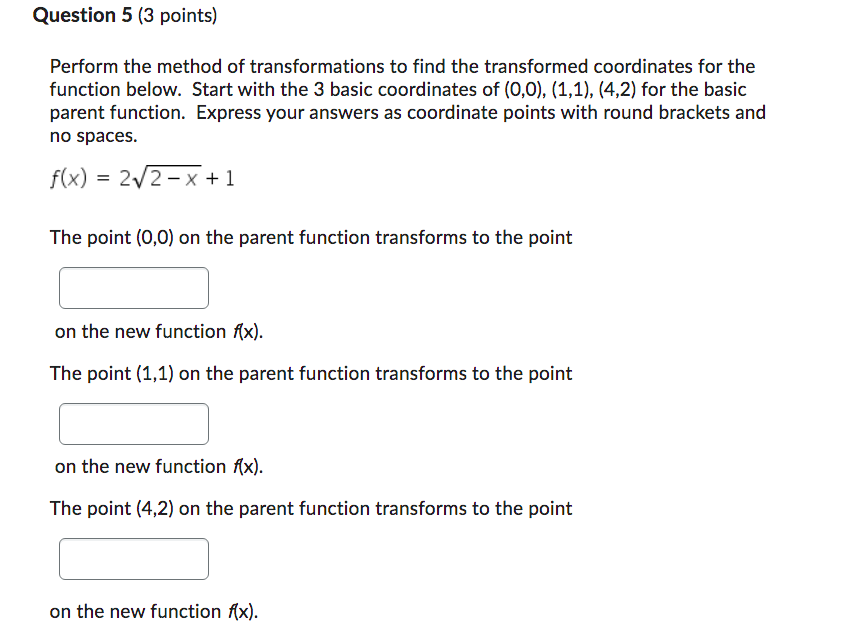Solved Perform the method of transformations to find the | Chegg.com