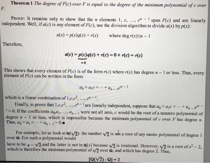 Solved A. Examples of Finite Extensions 1 Find a basis for | Chegg.com