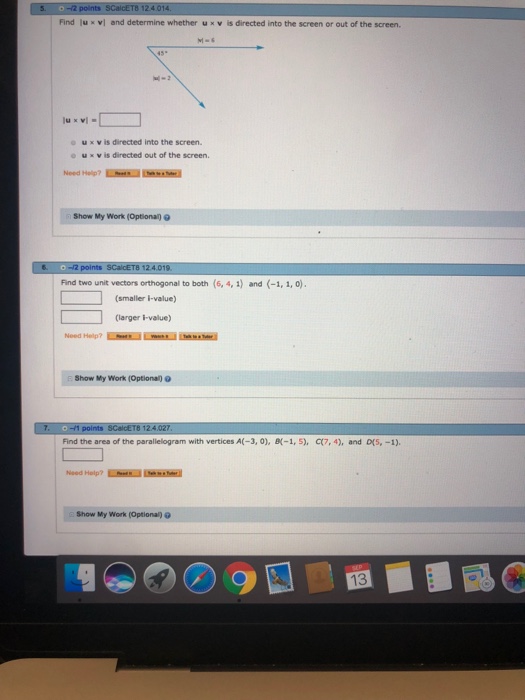 Solved Find lu x vl and determine whether u x v is directed | Chegg.com