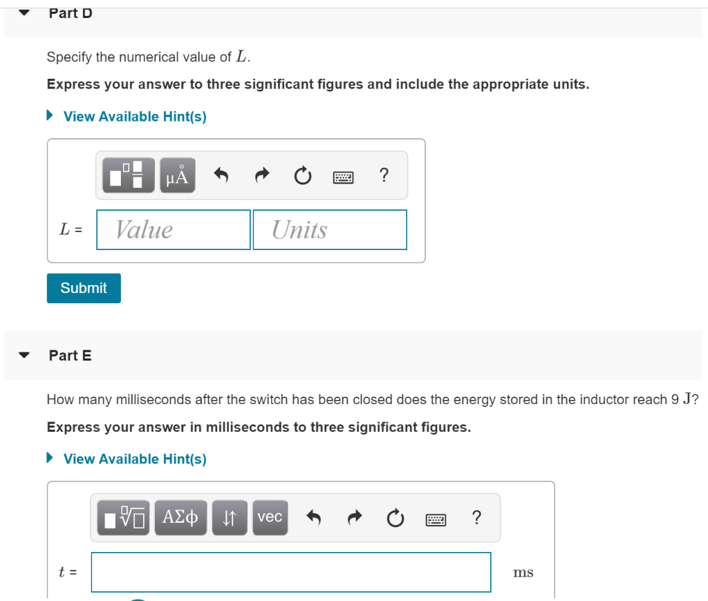 Solved Review| Constants Part A The current and voltage at | Chegg.com
