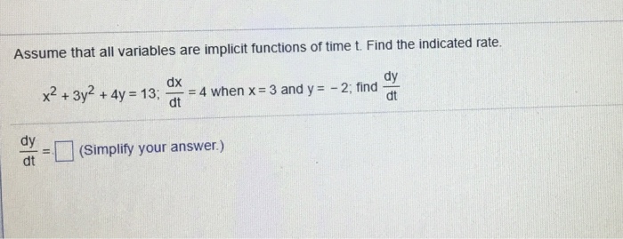 Solved Assume that all variables are implicit functions of | Chegg.com