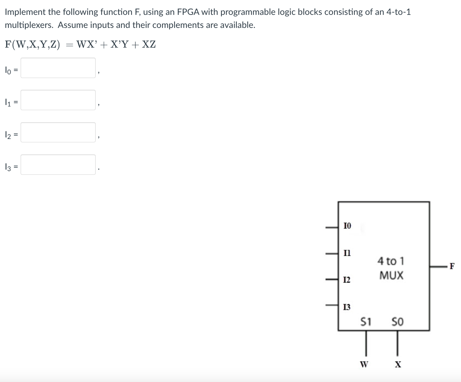 Solved Implement The Following Function F Using An Fpga 4052