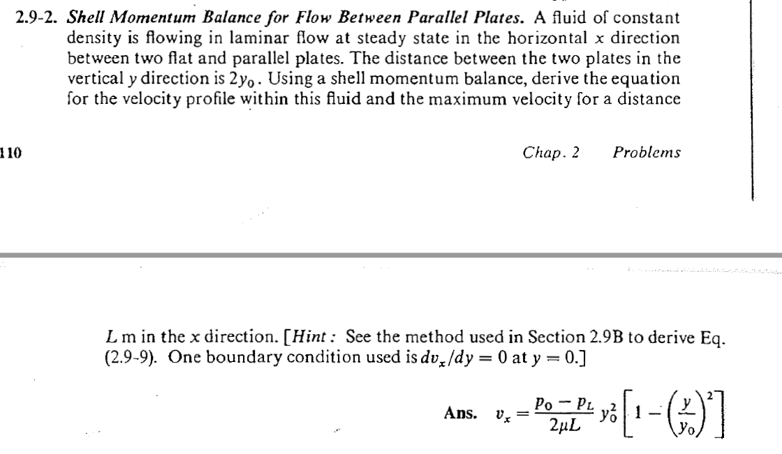 2.9-2. Shell Momentum Balance for Flow Between | Chegg.com