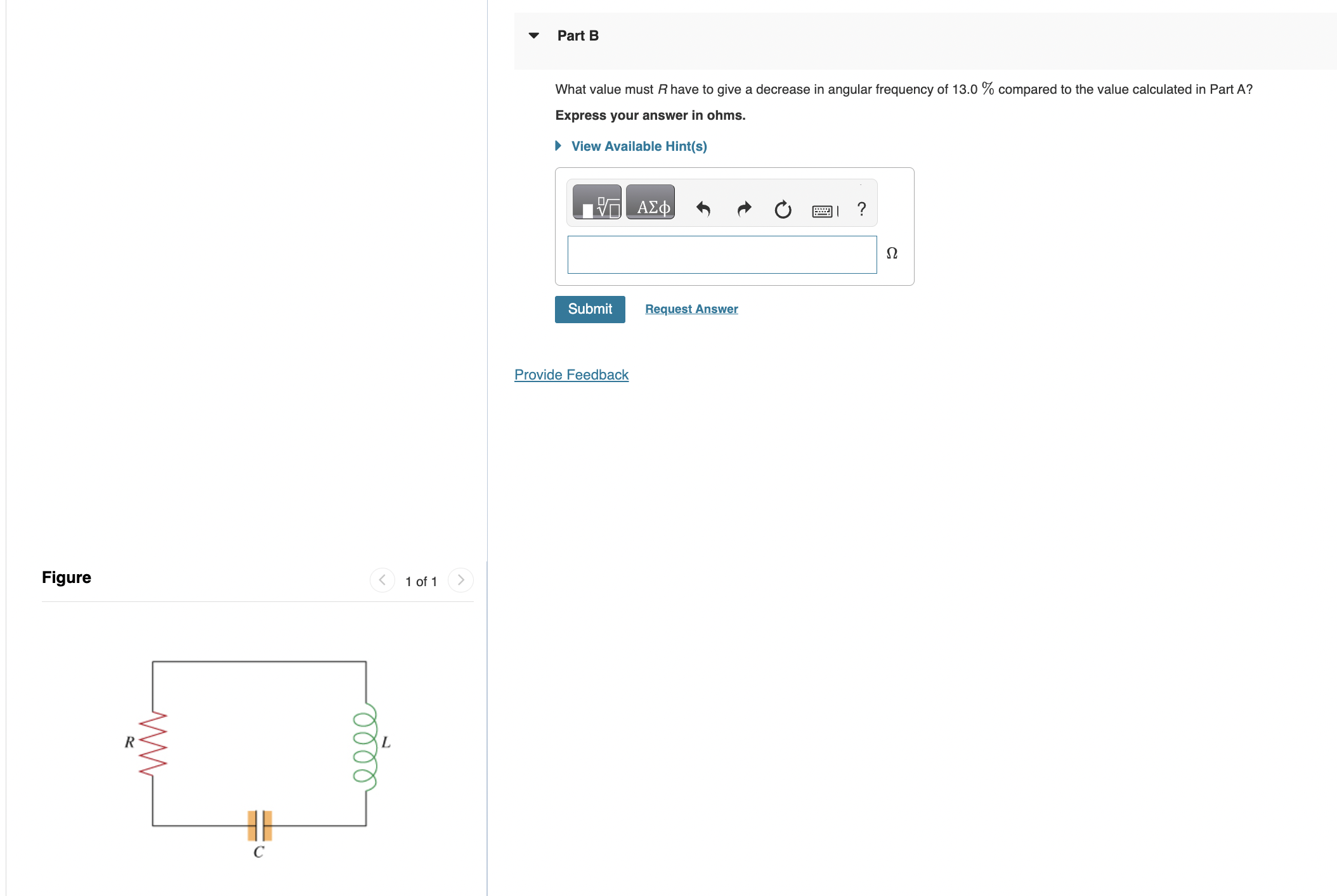 Solved An L R C circuit Has An Inductance Of 0 460h a