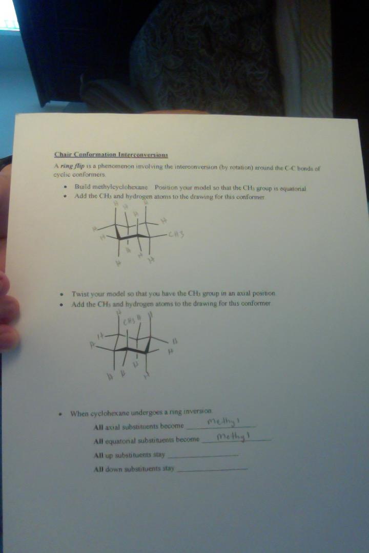 Solved Chair Canformation Interconversions A ring flip is a | Chegg.com