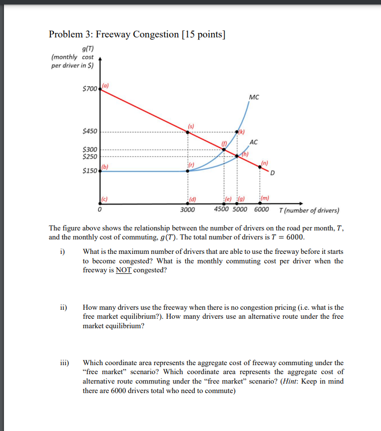 Solved Problem 3 Freeway Congestion 15 Points ⌉ M Pe 5 8273