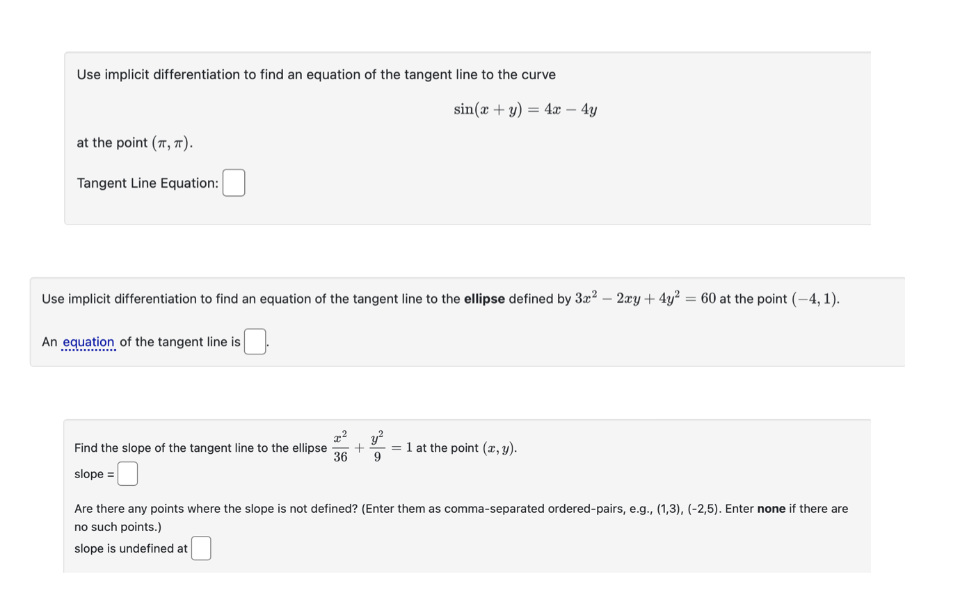 Solved Use implicit differentiation to find an equation of | Chegg.com