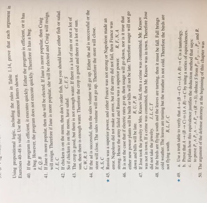 Solved Using propositional logic, including the rules in | Chegg.com