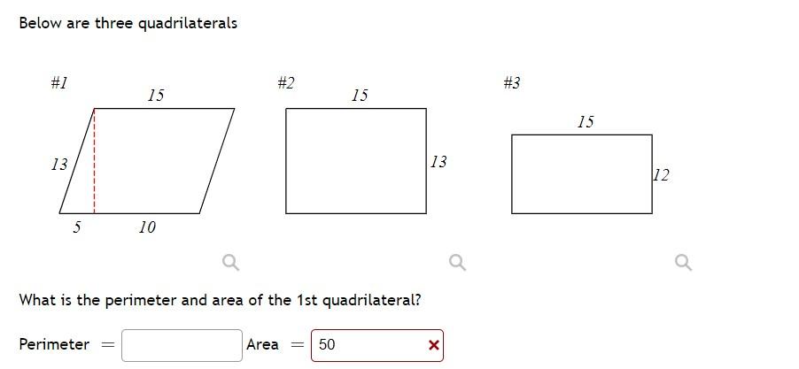 Solved Below are three quadrilaterals #1 #2 #3 15 15 15 13 | Chegg.com