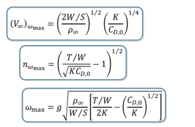 Solved (V∞)ωmaxnωmaxωmax=(ρ∞2W/S)1/2(CD,0K)1/4=(KCD,0T/W−1)1 | Chegg.com