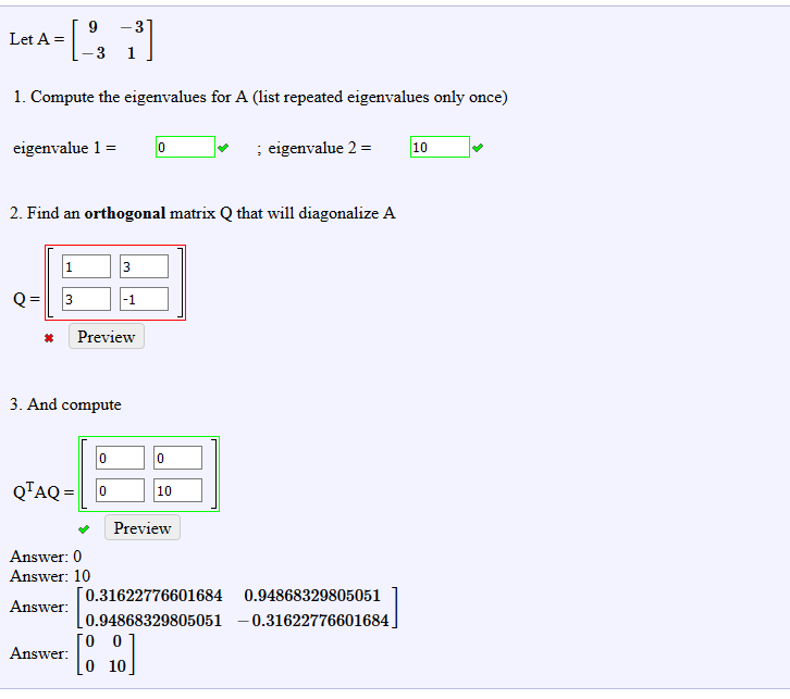 Solved 3 Let A= 1. Compute the eigenvalues for A (list | Chegg.com