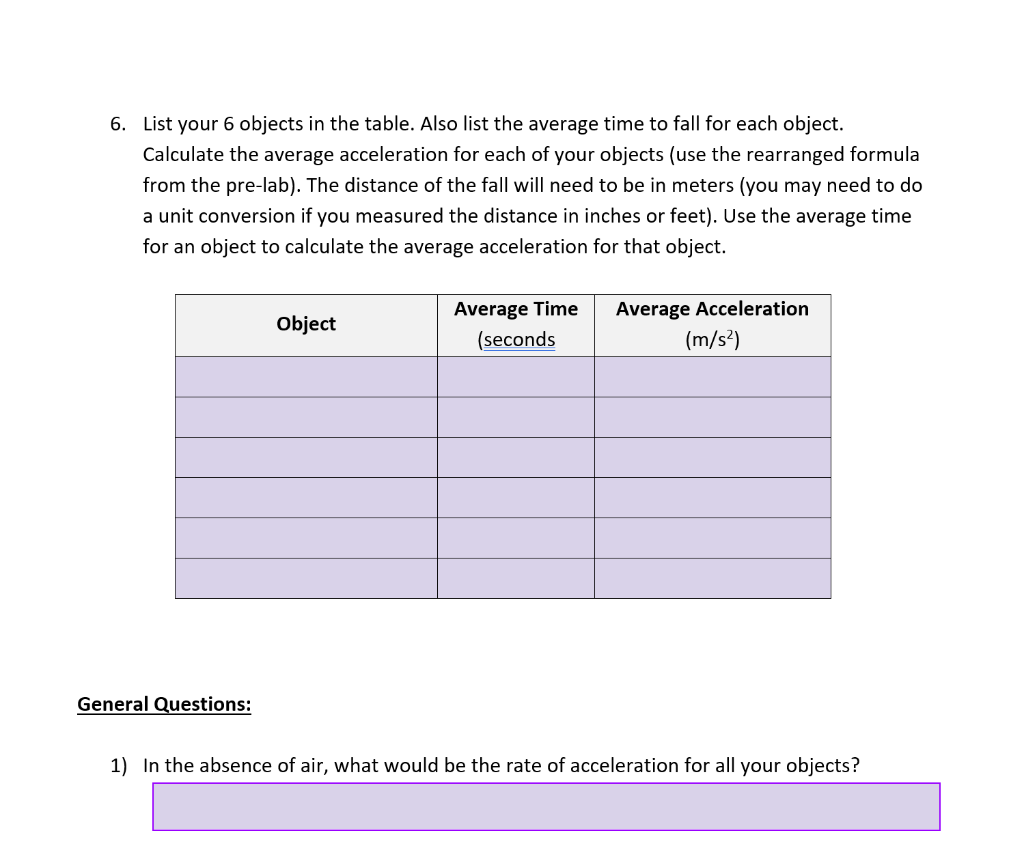 Falling Objects Observe falling objects and compare | Chegg.com