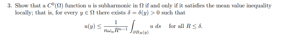 Solved 3. Show that a C°(12) function u is subharmonic in 12 | Chegg.com
