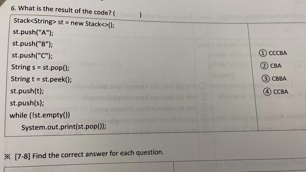 Solved CCCBA 2) CBA 6. What is the result of the code? ( | Chegg.com