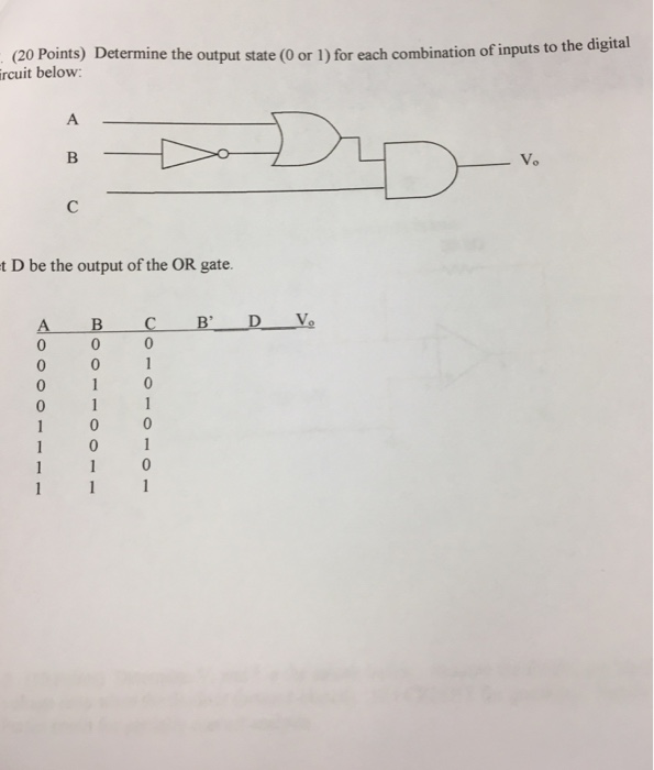 Solved Determine the output state (0 or 1) for each | Chegg.com