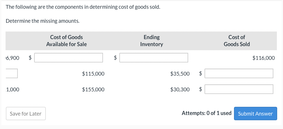The following are the components in determining cost | Chegg.com