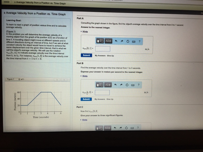 Solved meg, ±Average Valocity hom a Positon vs. Time Graph | Chegg.com