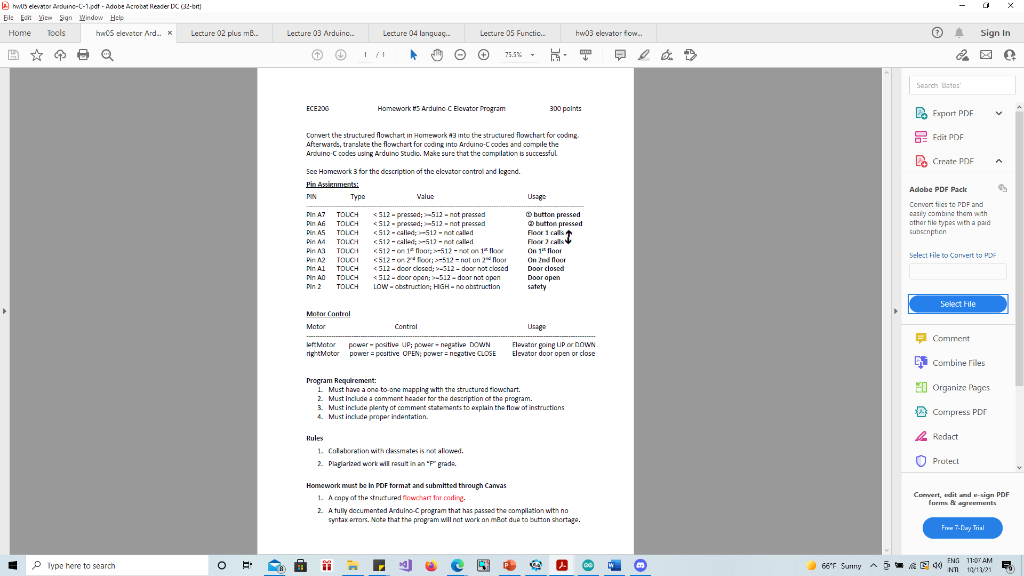 w elevator Flowchart-pt - Adobe Acrobat Reader DC | Chegg.com