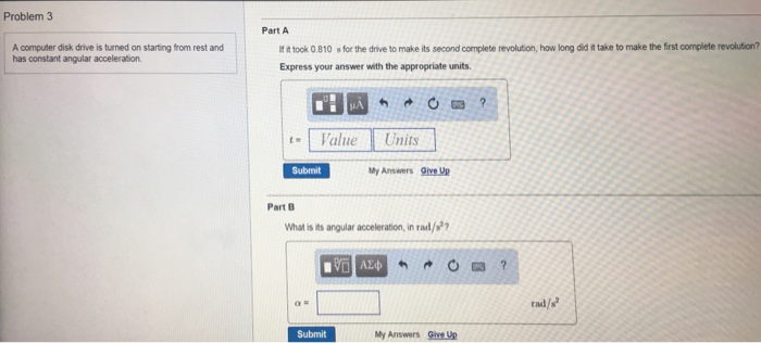 Solved A computer disk drive is turned on starting from rest | Chegg.com