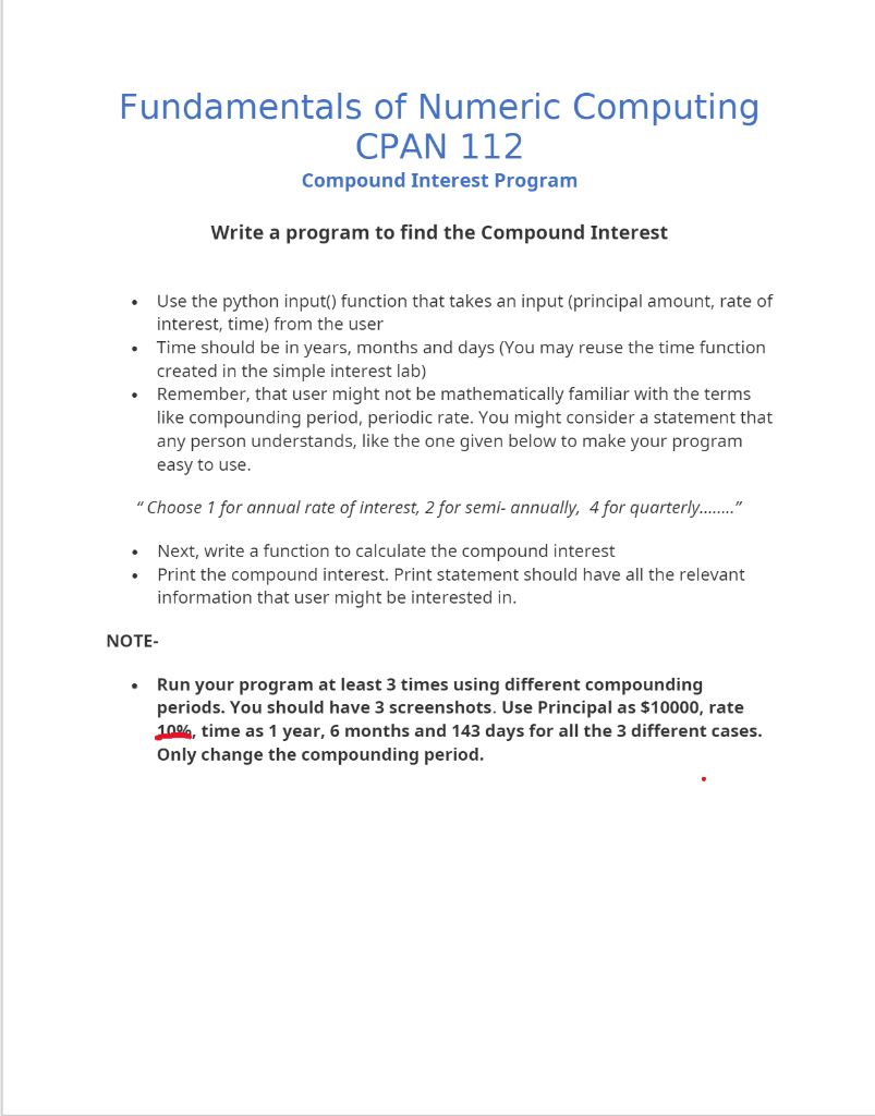 Solved Fundamentals Of Numeric Computing Cpan 112 Compound 