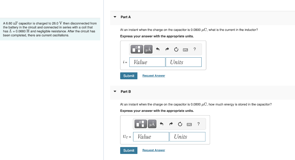 Solved A 6.60nF capacitor is charged to 26.0 V then | Chegg.com