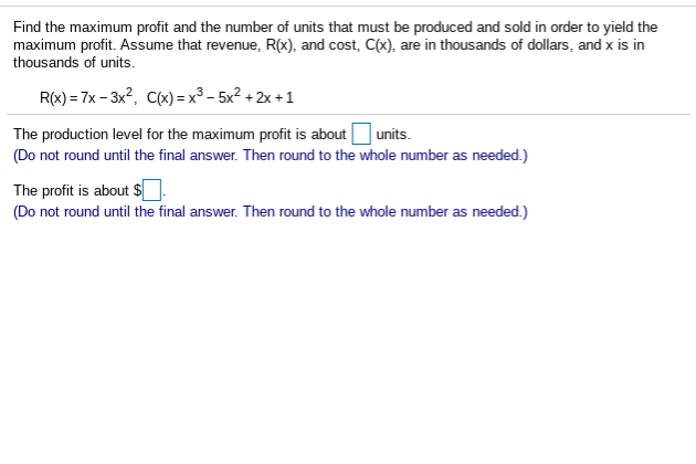 Solved Find the maximum profit and the number of units that | Chegg.com