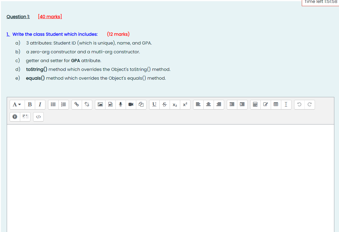 Solved Please solve this in java and write the comments | Chegg.com