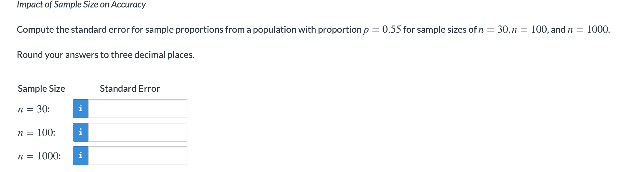 Solved Impact Of Sample Size On Accuracy Compute The