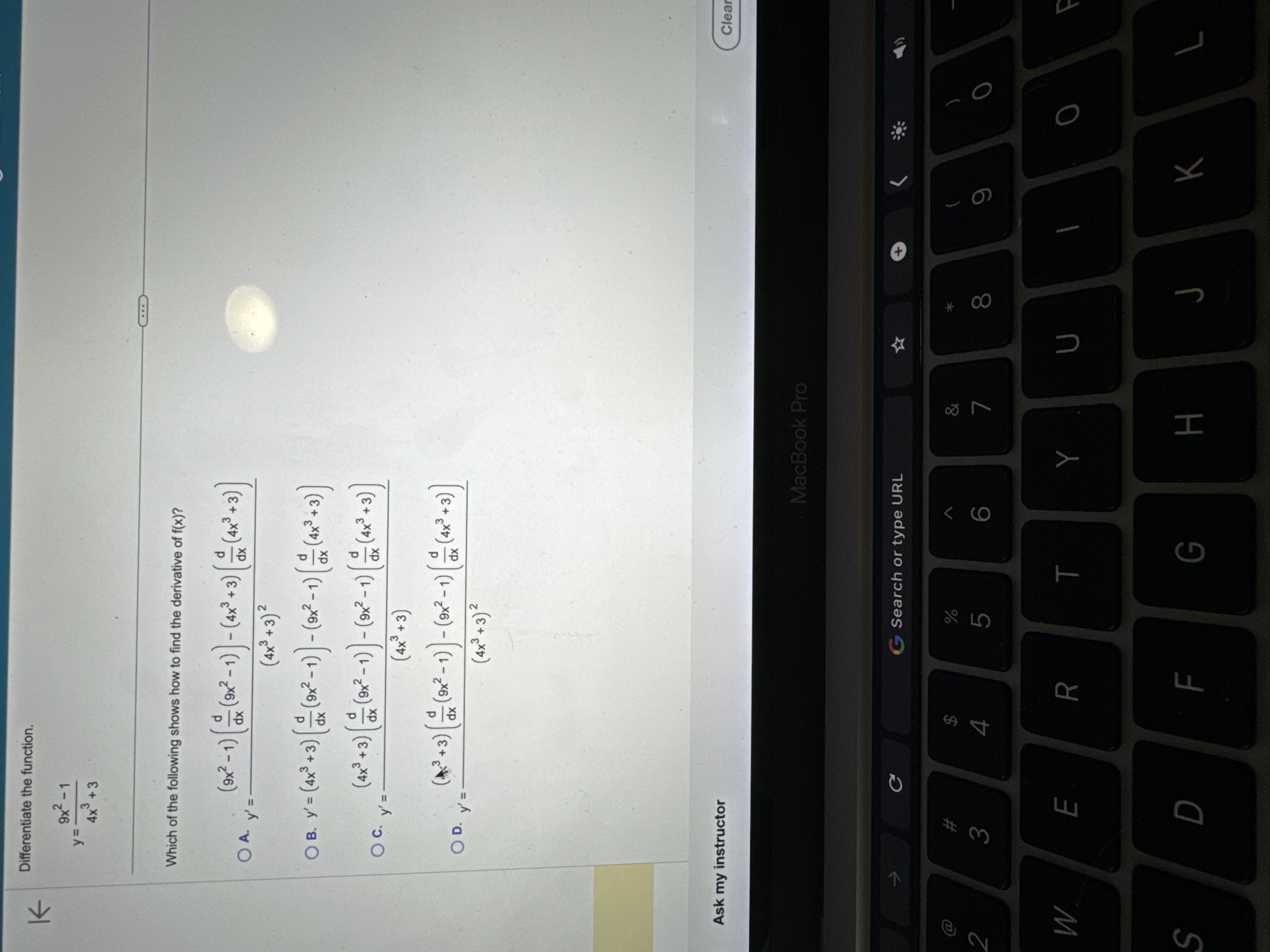 Solved Differentiate the function.y=9x2-14x3+3Which of the | Chegg.com