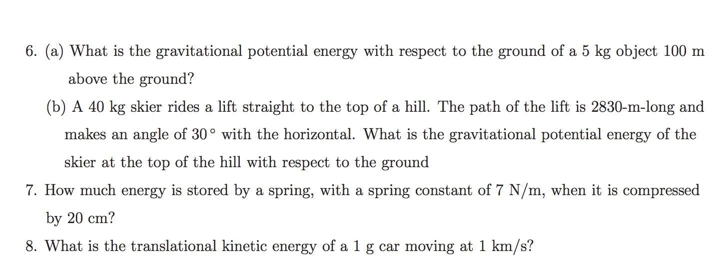 Solved a 6. (a) What is the gravitational potential energy | Chegg.com