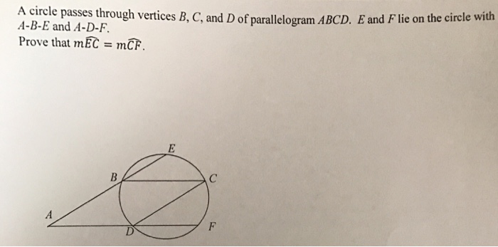 Solved A circle passes through vertices B, C, and D of | Chegg.com