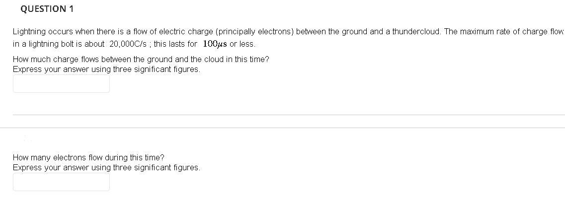 Solved Lightning occurs when there is a flow of electric | Chegg.com