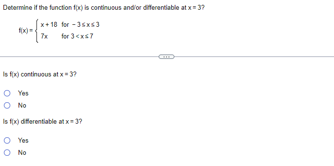 Solved Determine whether the following function is | Chegg.com