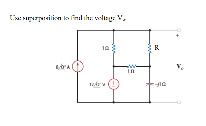 Solved Use superposition to find the voltage V0. | Chegg.com