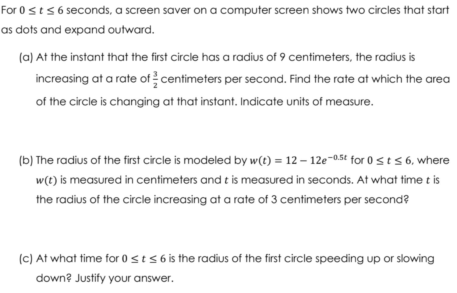 Solved For 0≤t≤6 ﻿seconds, a screen saver on a computer | Chegg.com