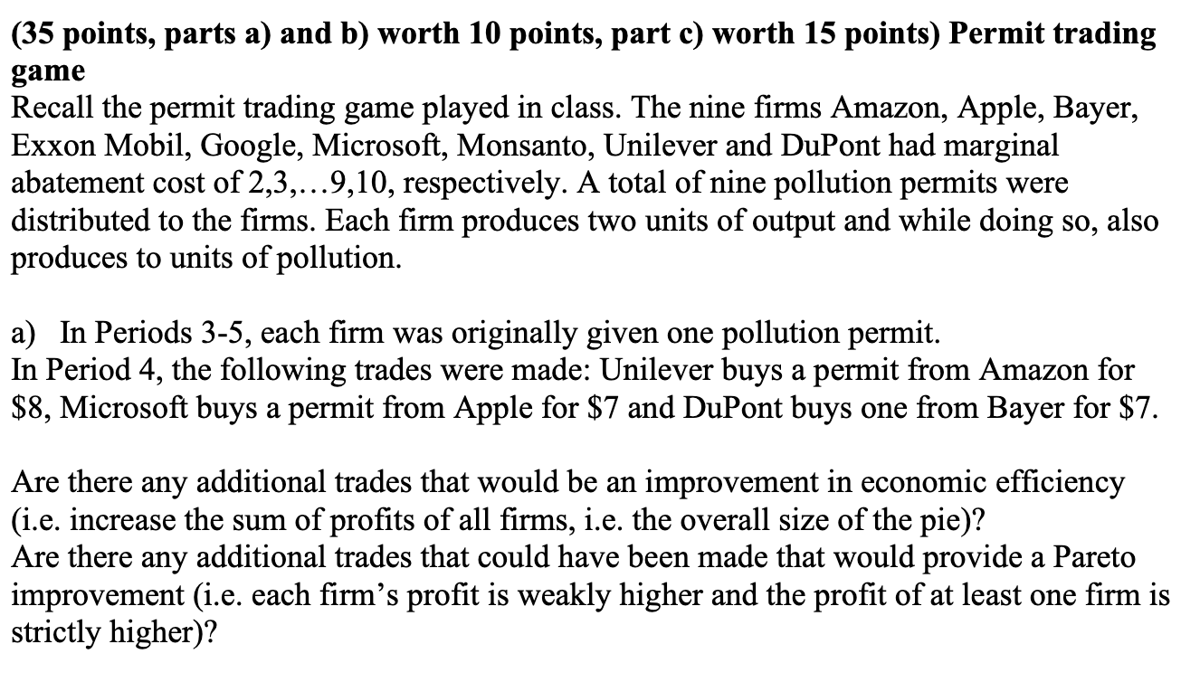 Solved ( 35 points, parts a) and b) worth 10 points, part c) | Chegg.com