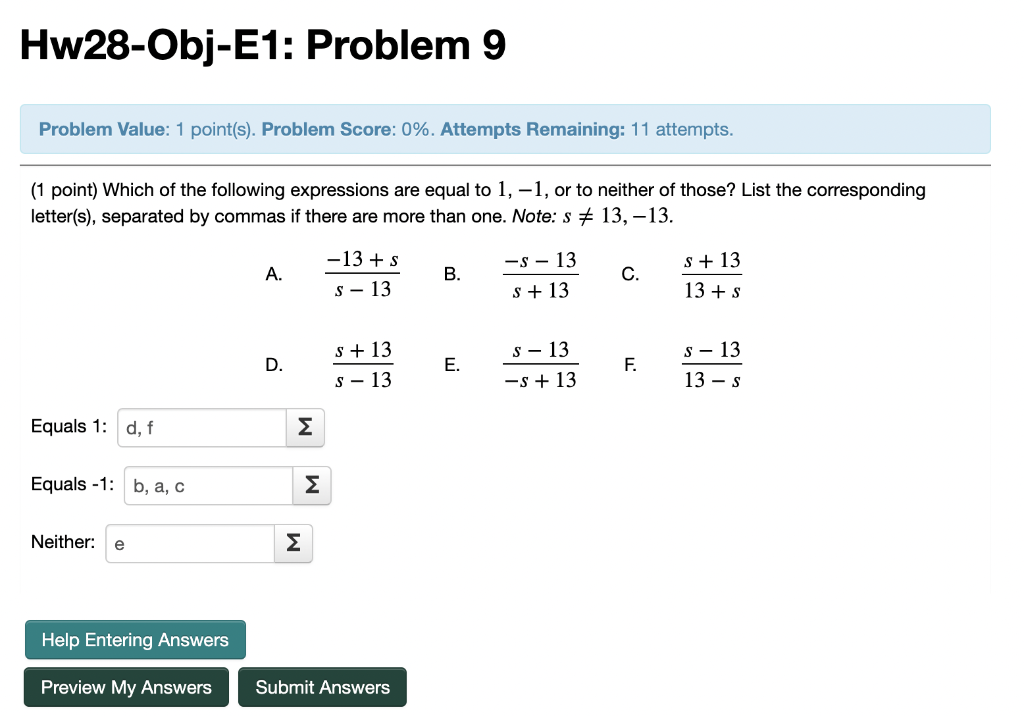 Solved Hw28-Obj-E1: Problem 9 Problem Value: 1 point(s). | Chegg.com