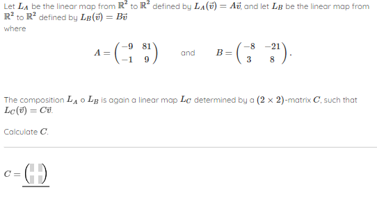 Solved Let LA ﻿be the linear map from R2 ﻿to R2 ﻿defined by | Chegg.com