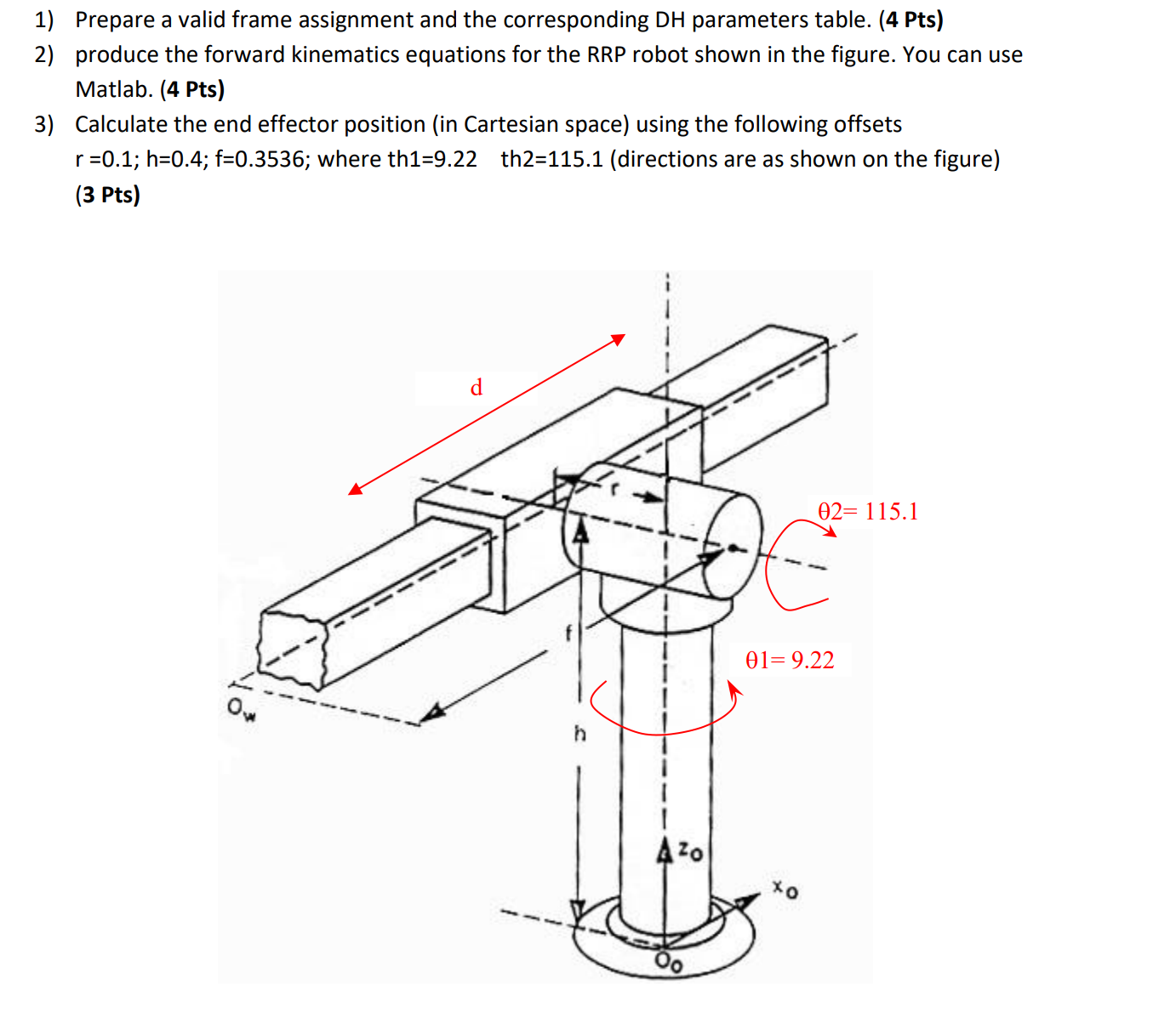 Solved Mechatronics - ﻿Prepare a valid frame assignment and | Chegg.com
