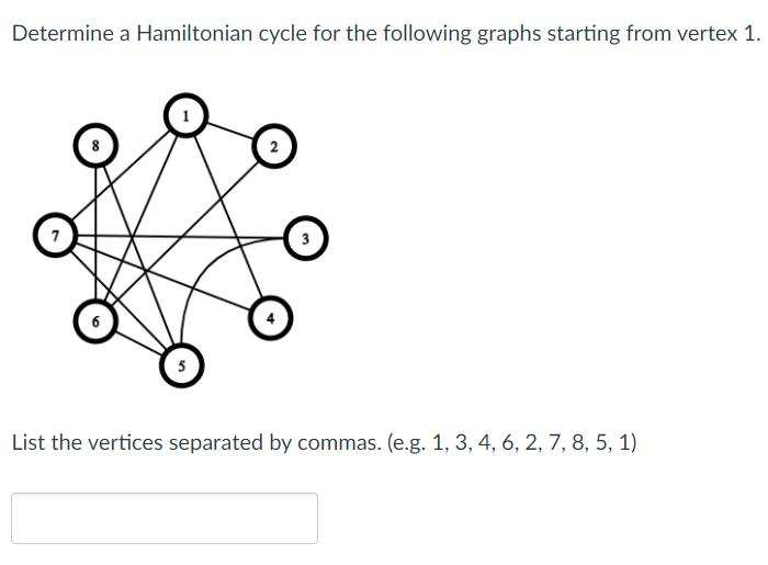 Solved Determine a Hamiltonian cycle for the following | Chegg.com